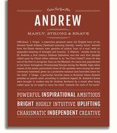 Andrew Personalized Name Meaning Art Prints – Name Stories