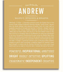 Andrew Personalized Name Meaning Art Prints – Name Stories