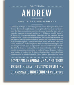 Andrew Personalized Name Meaning Art Prints – Name Stories