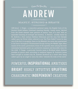 Andrew Personalized Name Meaning Art Prints – Name Stories