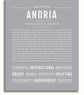 Andria Personalized Name Meaning Art Prints – Name Stories