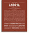 Andria Personalized Name Meaning Art Prints – Name Stories