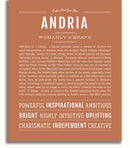 Andria Personalized Name Meaning Art Prints – Name Stories