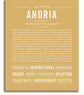 Andria Personalized Name Meaning Art Prints – Name Stories
