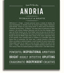 Andria Personalized Name Meaning Art Prints – Name Stories