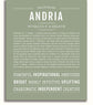 Andria Personalized Name Meaning Art Prints – Name Stories