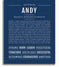 Andy Personalized Name Meaning Art Prints – Name Stories