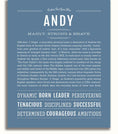Andy Personalized Name Meaning Art Prints – Name Stories
