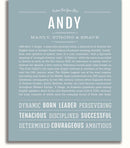 Andy Personalized Name Meaning Art Prints – Name Stories