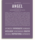 Angel Personalized Name Meaning Art Prints – Name Stories