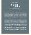 Angel Personalized Name Meaning Art Prints – Name Stories