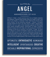 Angel Personalized Name Meaning Art Prints – Name Stories