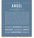 Angel Personalized Name Meaning Art Prints – Name Stories