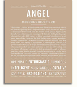 Angel Personalized Name Meaning Art Prints – Name Stories