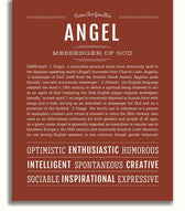 Angel Personalized Name Meaning Art Prints – Name Stories