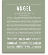 Angel Personalized Name Meaning Art Prints – Name Stories