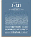 Angel Personalized Name Meaning Art Prints – Name Stories