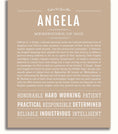 Angela Personalized Name Meaning Art Prints – Name Stories
