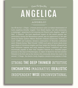 Angelica Personalized Name Meaning Art Prints – Name Stories