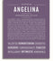 Angelina Personalized Name Meaning Art Prints – Name Stories