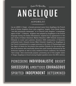 Angelique | Name Art Print – Name Stories