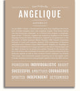 Angelique | Name Art Print – Name Stories