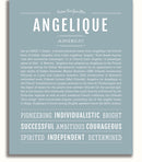 Angelique | Name Art Print – Name Stories