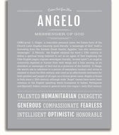 Angelo Personalized Name Meaning Art Prints – Name Stories