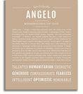 Angelo Personalized Name Meaning Art Prints – Name Stories