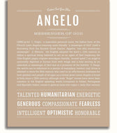 Angelo Personalized Name Meaning Art Prints – Name Stories