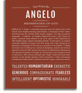 Angelo Personalized Name Meaning Art Prints – Name Stories