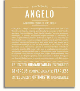 Angelo Personalized Name Meaning Art Prints – Name Stories