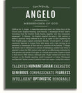 Angelo Personalized Name Meaning Art Prints – Name Stories