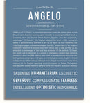 Angelo Personalized Name Meaning Art Prints – Name Stories