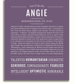 Angie Personalized Name Meaning Art Prints – Name Stories