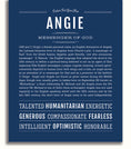 Angie Personalized Name Meaning Art Prints – Name Stories