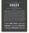 Angus Personalized Name Meaning Art Prints – Name Stories