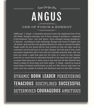 Angus Personalized Name Meaning Art Prints – Name Stories
