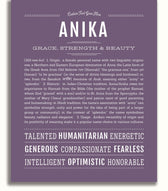Anika Personalized Name Meaning Art Prints – Name Stories