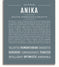 Anika Personalized Name Meaning Art Prints – Name Stories