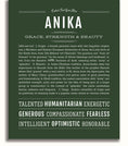Anika Personalized Name Meaning Art Prints – Name Stories
