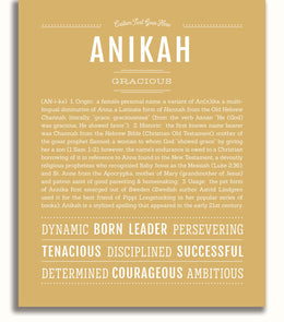 Anikah | Name Art Print – Name Stories