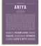 Aniya Personalized Name Meaning Art Prints – Name Stories