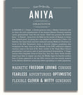 Aniya | Name Art Print – Name Stories