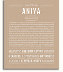 Aniya | Name Art Print – Name Stories