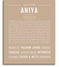 Aniya | Name Art Print – Name Stories