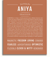 Aniya | Name Art Print – Name Stories