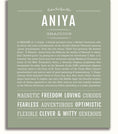 Aniya | Name Art Print – Name Stories