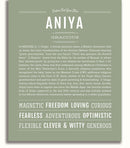Aniya | Name Art Print – Name Stories