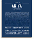 Aniya | Name Art Print – Name Stories